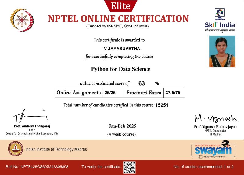 #python #datascience #nptel #iitmadras #learningneverstops #skillindia ... #python #datascience #nptel #iitmadras #learningneverstops #skillindia ...