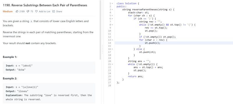 How to Reverse Substrings Between Parentheses | Bishal Das posted on ... How to Reverse Substrings Between Parentheses | Bishal Das posted on ...