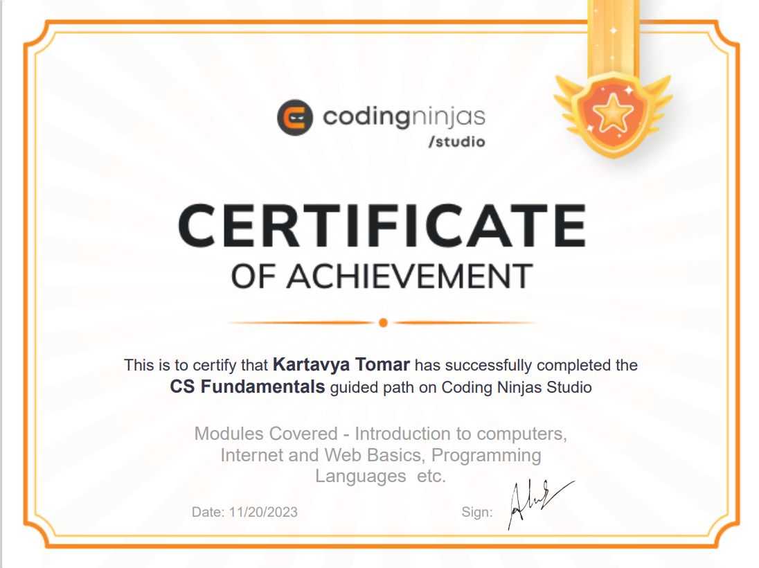 kartavya Tomar on LinkedIn: #certificationachievement # ... kartavya Tomar on LinkedIn: #certificationachievement # ...