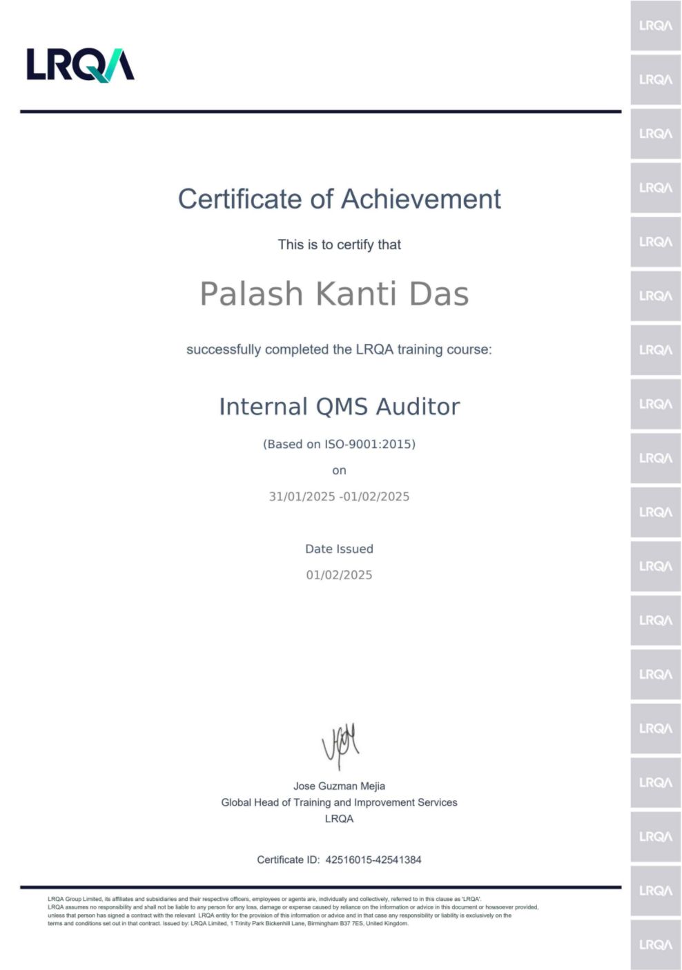 Excited to share that I have successfully completed the ISO Internal ... Excited to share that I have successfully completed the ISO Internal ...