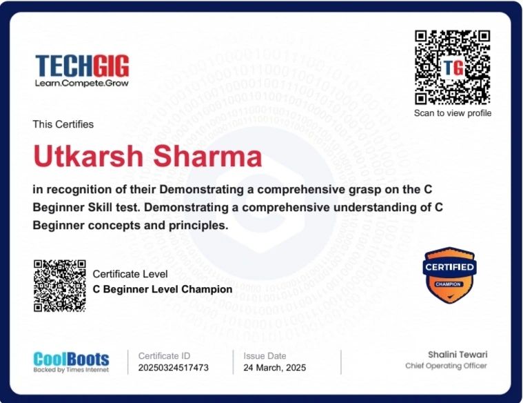 #cprogramming #certification #techgig #techgig #cbeginner #programming ... #cprogramming #certification #techgig #techgig #cbeginner #programming ...