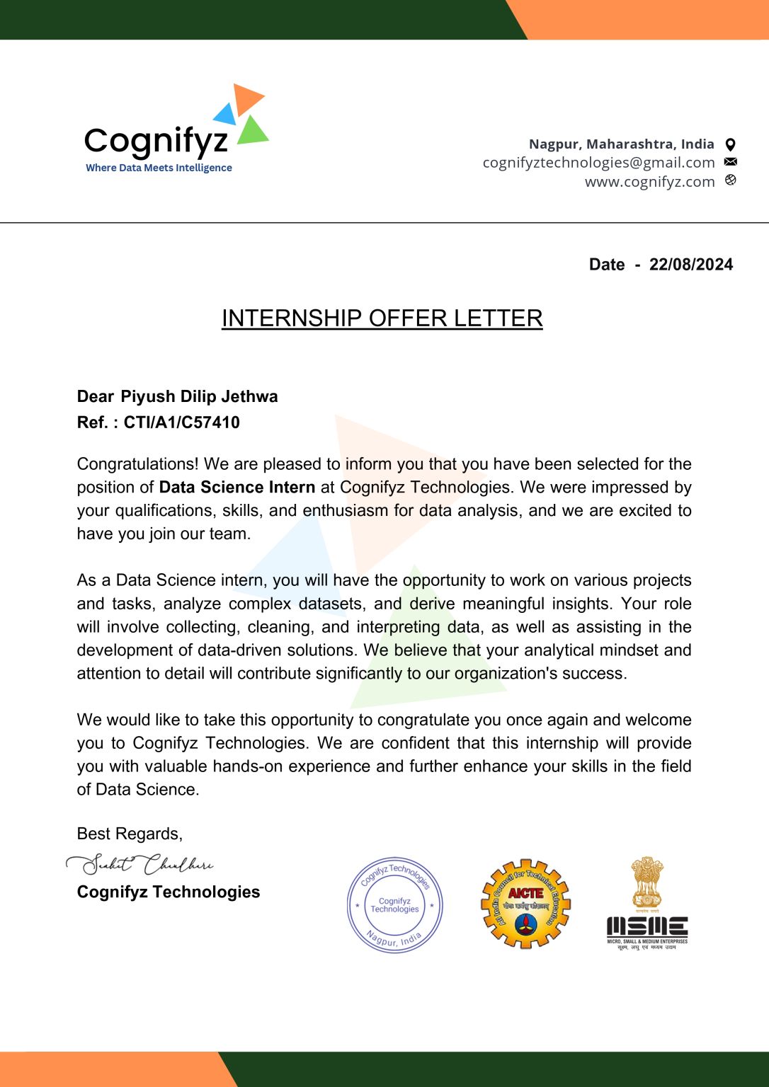 Piyush Jethwa on LinkedIn: #datascience #internship #cognifyz # ... Piyush Jethwa on LinkedIn: #datascience #internship #cognifyz # ...