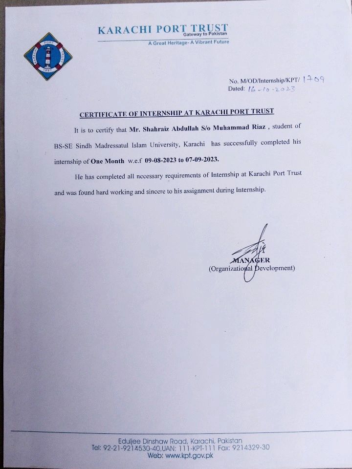 Shahraiz Abdullah on LinkedIn: #internship #intern #kpt #linkedin #mis ... Shahraiz Abdullah on LinkedIn: #internship #intern #kpt #linkedin #mis ...