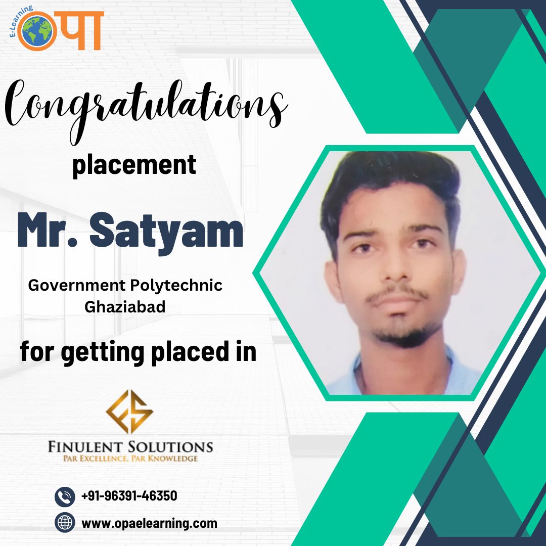 OPA Learning Solutions on LinkedIn: #placement #satyam # ... OPA Learning Solutions on LinkedIn: #placement #satyam # ...