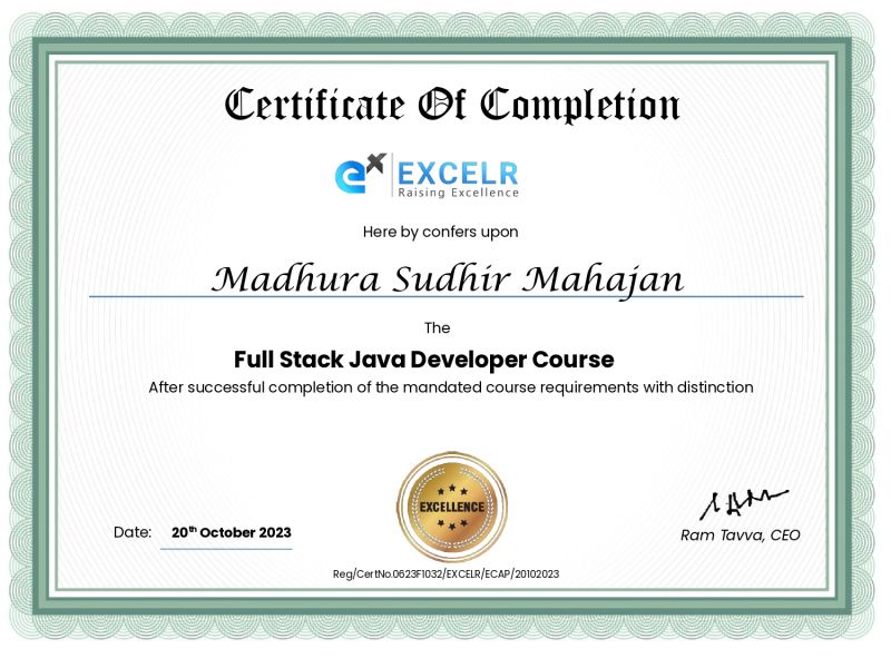 MADHURA MAHAJAN on LinkedIn: #fullstackdeveloper #excelr MADHURA MAHAJAN on LinkedIn: #fullstackdeveloper #excelr