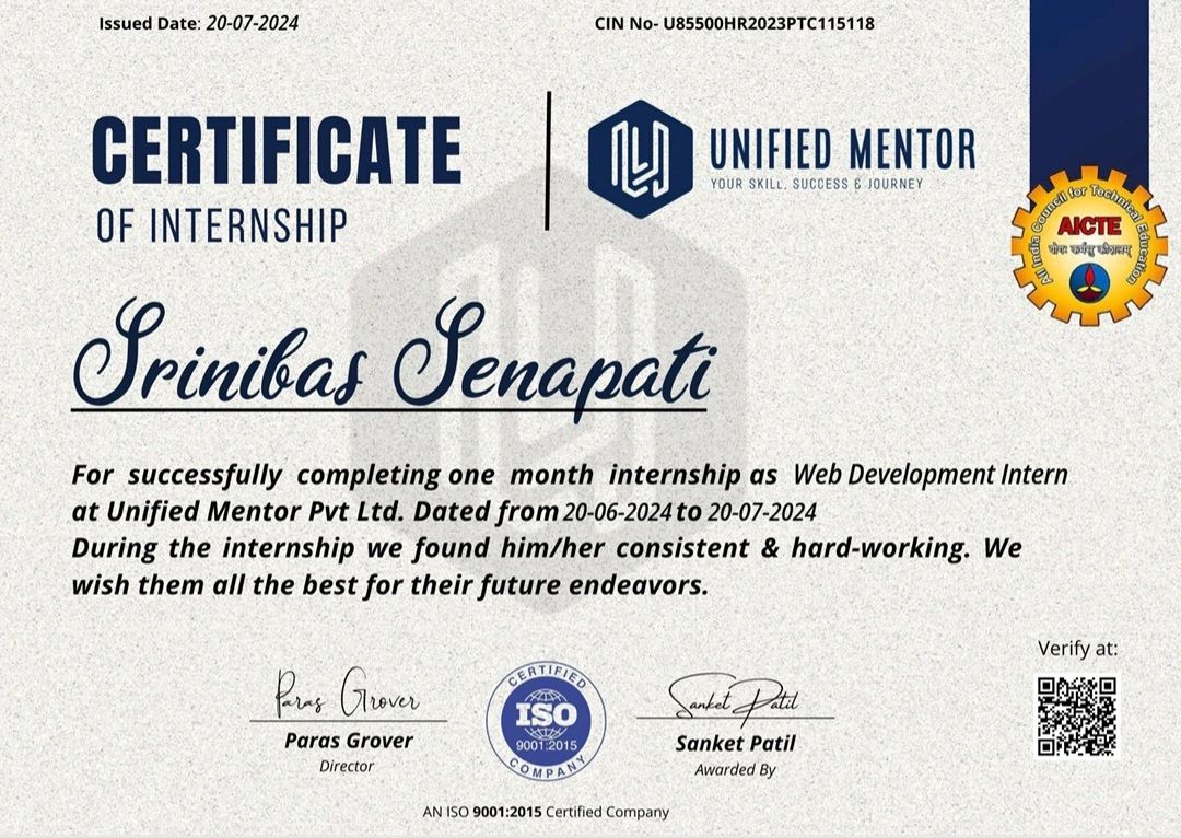 Srinibas Senapati on LinkedIn: #helloconnections #internship # ... Srinibas Senapati on LinkedIn: #helloconnections #internship # ...