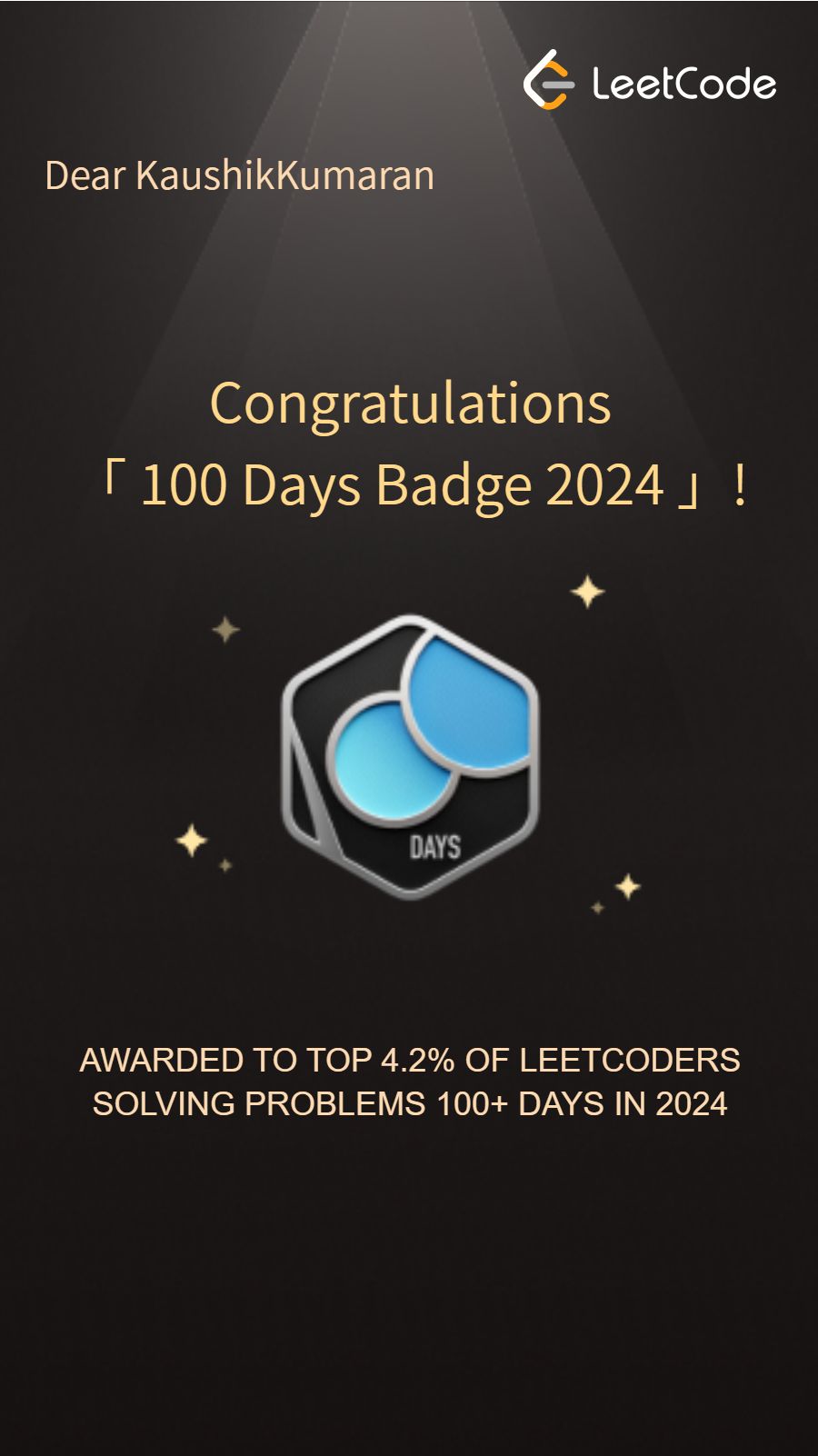 KAUSHIK KUMARAN on LinkedIn: #leetcode #100daysofcode KAUSHIK KUMARAN on LinkedIn: #leetcode #100daysofcode