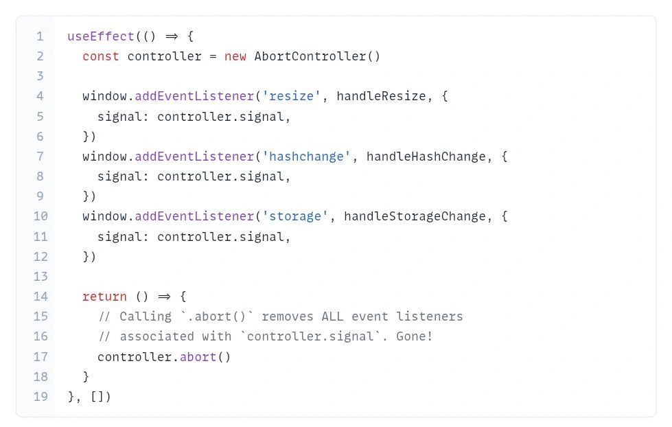 AbortController is a built-in JavaScript API that allows you to cancel ... AbortController is a built-in JavaScript API that allows you to cancel ...