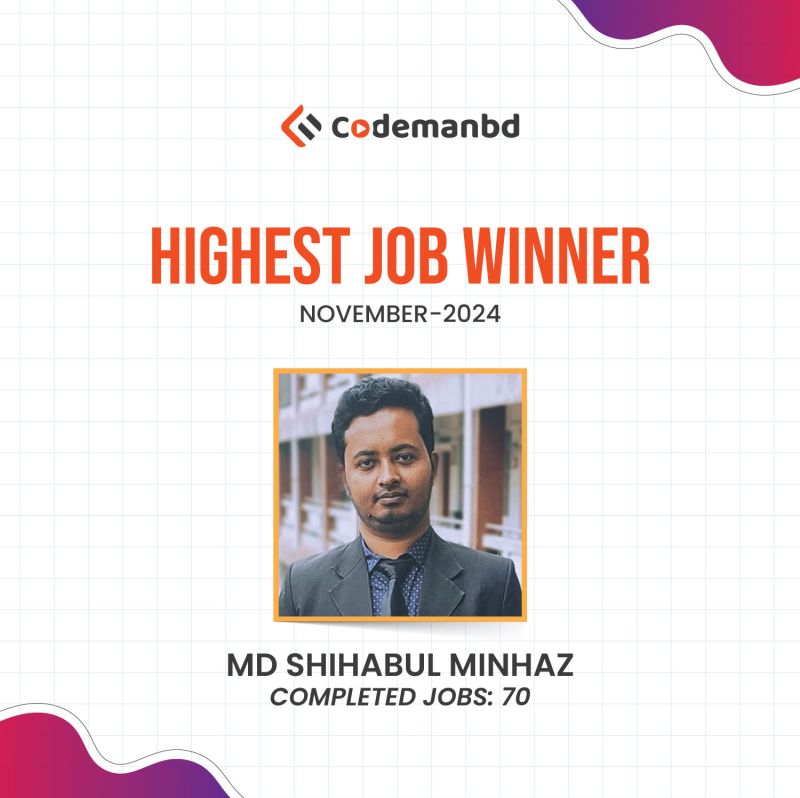 CodemanBD on LinkedIn: #highestjobwinner #codemanbd CodemanBD on LinkedIn: #highestjobwinner #codemanbd