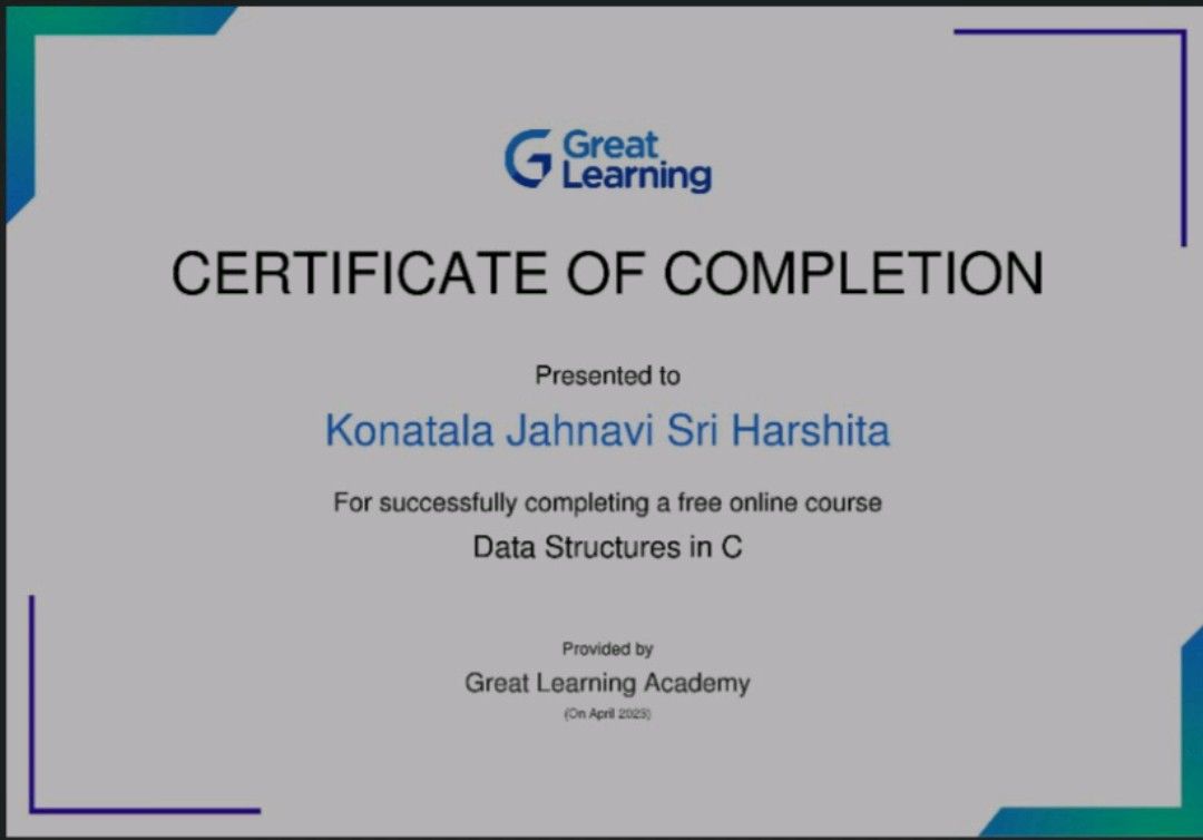 Jahnavi Konatala on LinkedIn: #greatlearningacademy #datastructures Jahnavi Konatala on LinkedIn: #greatlearningacademy #datastructures