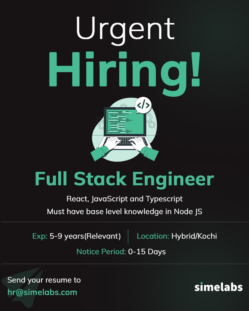 Hello! Urgently Required a Full stack Developer. Share/Refer your ... Hello! Urgently Required a Full stack Developer. Share/Refer your ...