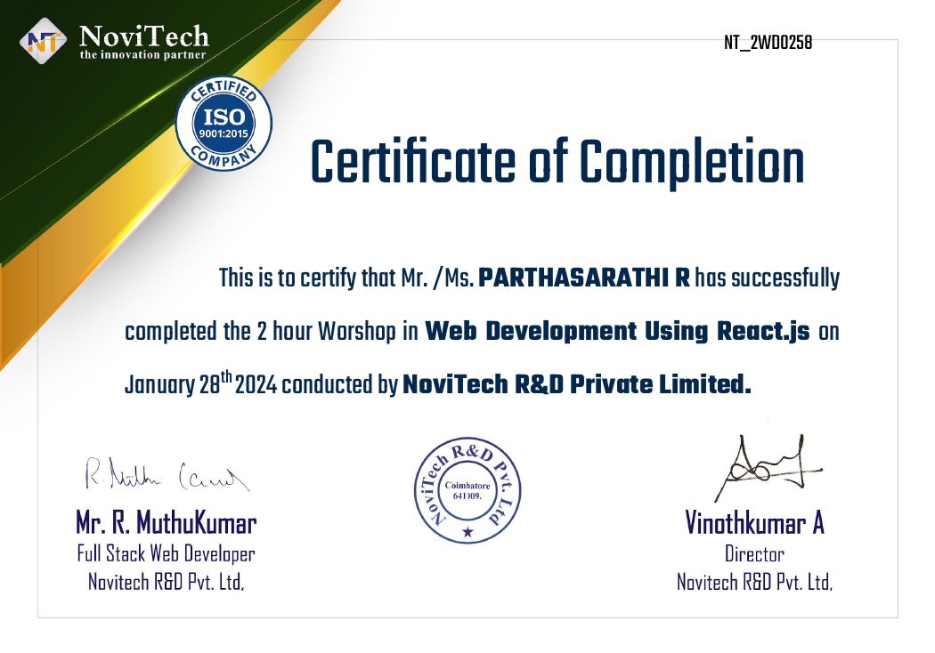 PARTHASARATHI R posted on LinkedIn PARTHASARATHI R posted on LinkedIn