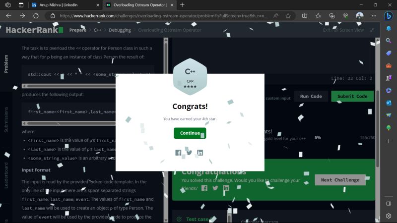 Anup Mishra on LinkedIn: #hackerrank #cplusplus #achievementunlocked # ... Anup Mishra on LinkedIn: #hackerrank #cplusplus #achievementunlocked # ...