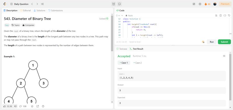 Day89 of #100daysofcodechallenge: diameter of binary tree | Naman Jain ... Day89 of #100daysofcodechallenge: diameter of binary tree | Naman Jain ...