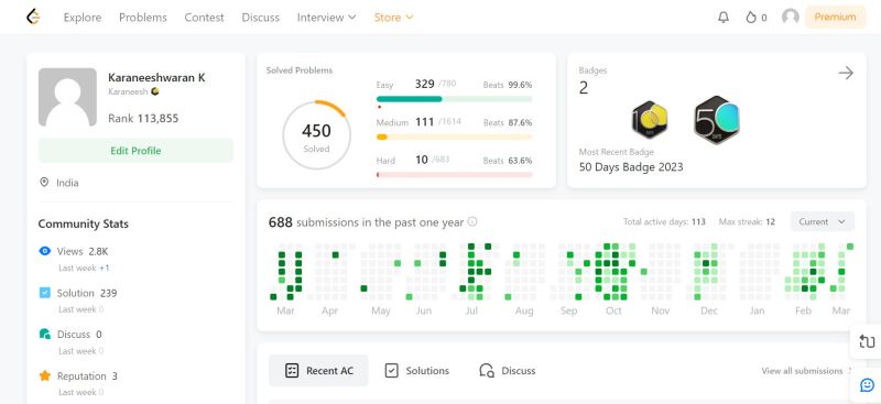 Karaneeshwaran K on LinkedIn: #leetcode450 #leetcode #skills #coding # ... Karaneeshwaran K on LinkedIn: #leetcode450 #leetcode #skills #coding # ...