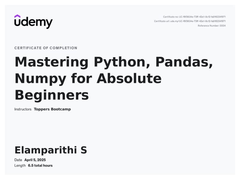 #python #numpy #pandas #datascience #careergrowth | Elamparithi .S #python #numpy #pandas #datascience #careergrowth | Elamparithi .S