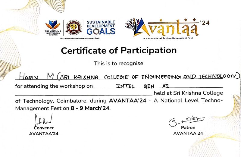 Harin M. on LinkedIn: #intelgenai #avantaa24 #aiinnovation # ... Harin M. on LinkedIn: #intelgenai #avantaa24 #aiinnovation # ...