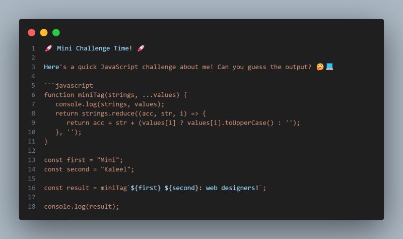 Kaleel Rahman on LinkedIn: #minichallenge #javascript #codingchallenge ... Kaleel Rahman on LinkedIn: #minichallenge #javascript #codingchallenge ...