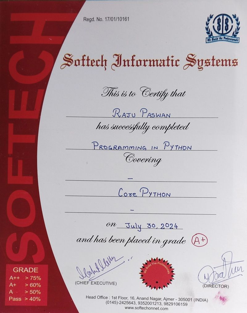 Raju Paswan on LinkedIn: #python #corepython #programming #pythondeveloper Raju Paswan on LinkedIn: #python #corepython #programming #pythondeveloper