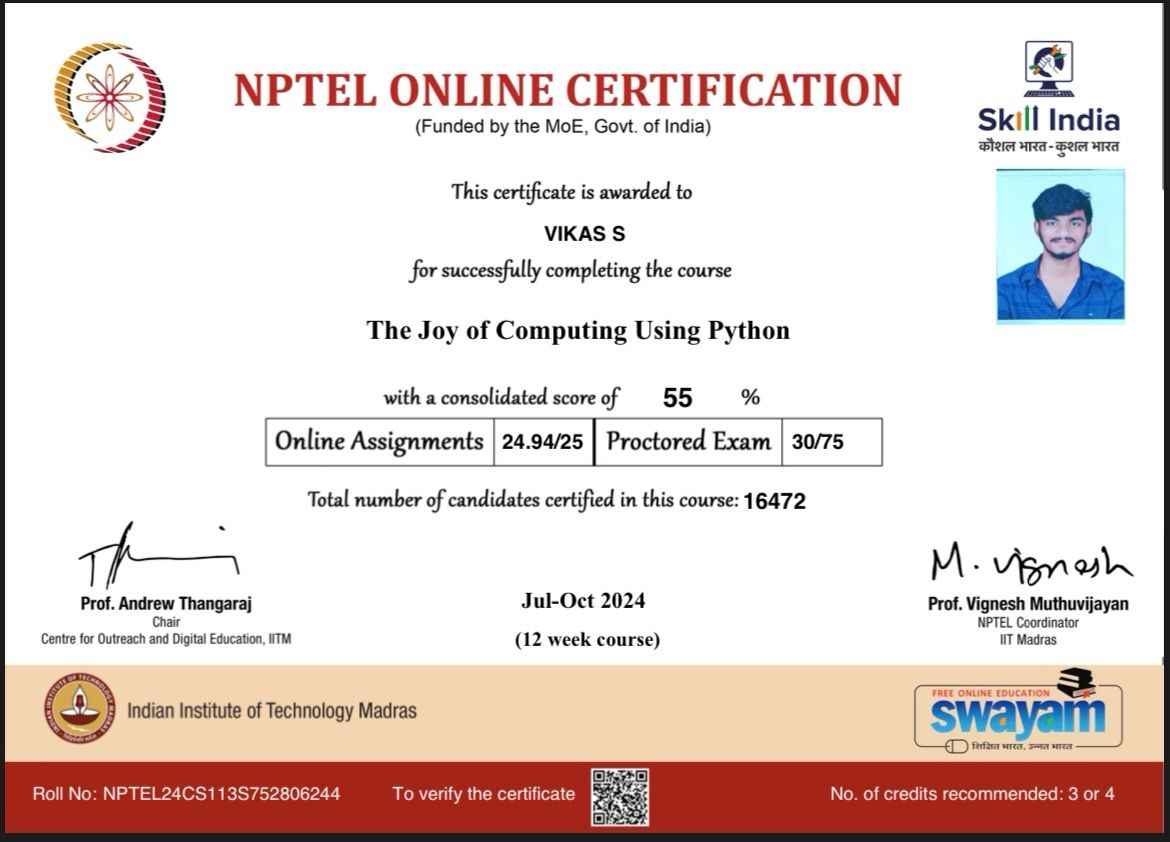 vikas s on LinkedIn: #python #nptel #programming #skilldevelopment # ... vikas s on LinkedIn: #python #nptel #programming #skilldevelopment # ...