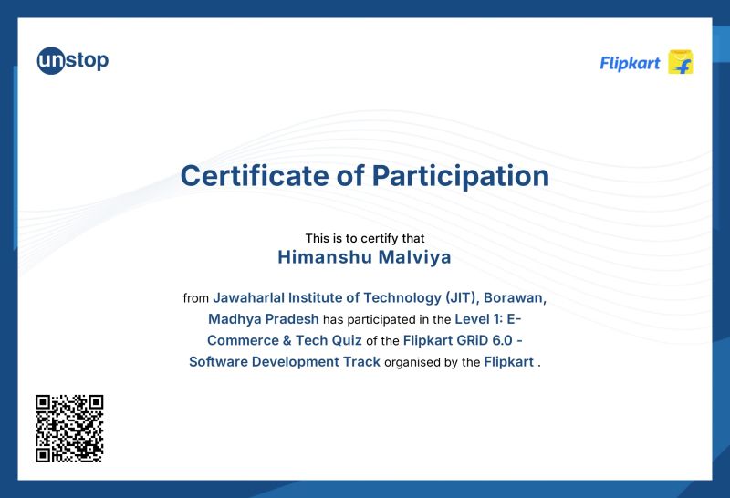 Himanshu Malviya on LinkedIn: #learning #flipkartgrid #techquiz Himanshu Malviya on LinkedIn: #learning #flipkartgrid #techquiz