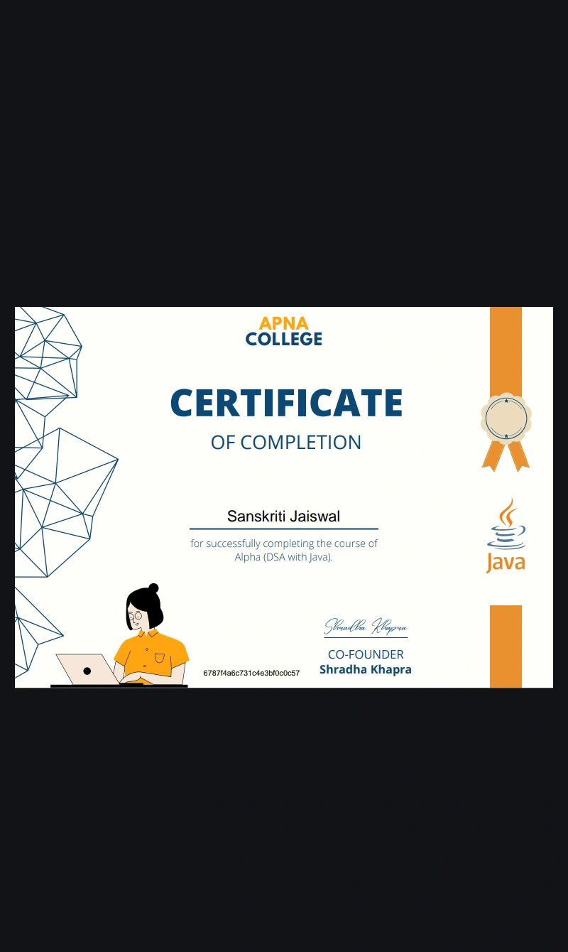 #dsa #java #apnacollege #algorithmdesign #techinnovation | SANSKRITI ... #dsa #java #apnacollege #algorithmdesign #techinnovation | SANSKRITI ...