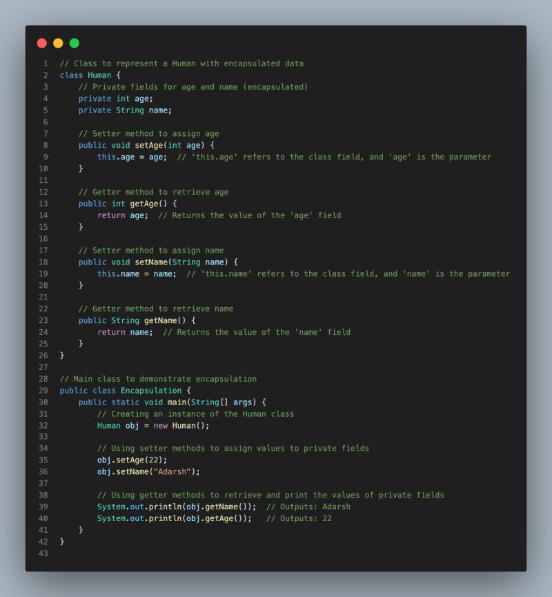 Adarsh Singh on LinkedIn: #java #encapsulation #oop #gettersandsetters ... Adarsh Singh on LinkedIn: #java #encapsulation #oop #gettersandsetters ...