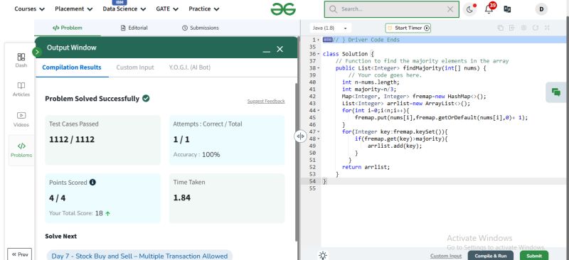 #160daysofcode #geeksforgeeks #java #codingchallenge #majorityvote #dsa ... #160daysofcode #geeksforgeeks #java #codingchallenge #majorityvote #dsa ...
