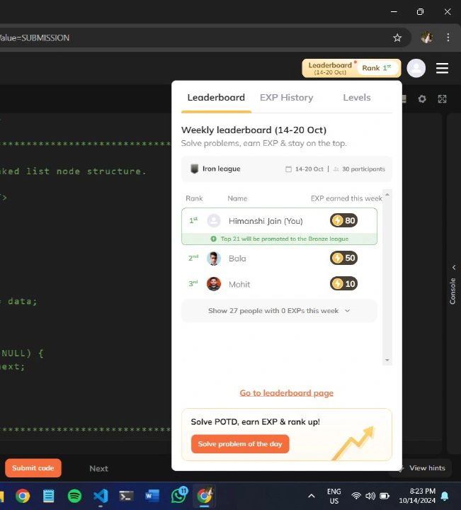 Himanshi Jain on LinkedIn: The achievement I made last Day... Coding Ninjas Himanshi Jain on LinkedIn: The achievement I made last Day... Coding Ninjas