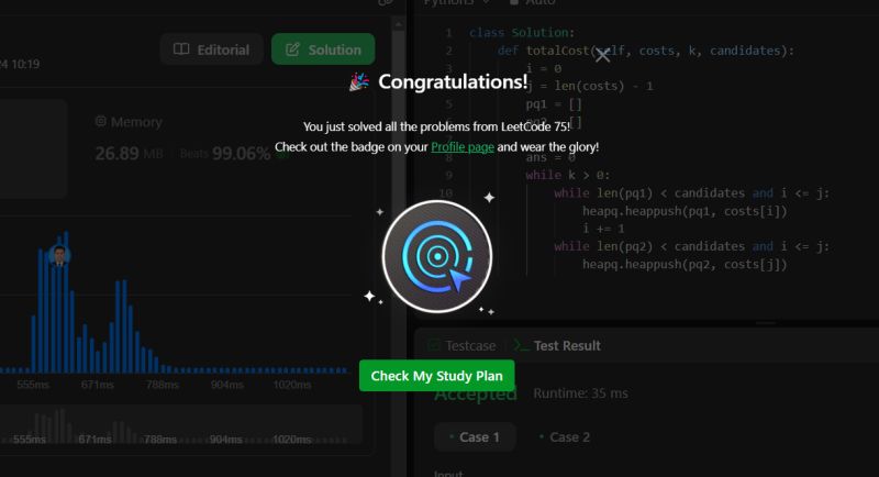 🎉 Completed the LeetCode 75 challenge! | Avinash Singh 🎉 Completed the LeetCode 75 challenge! | Avinash Singh