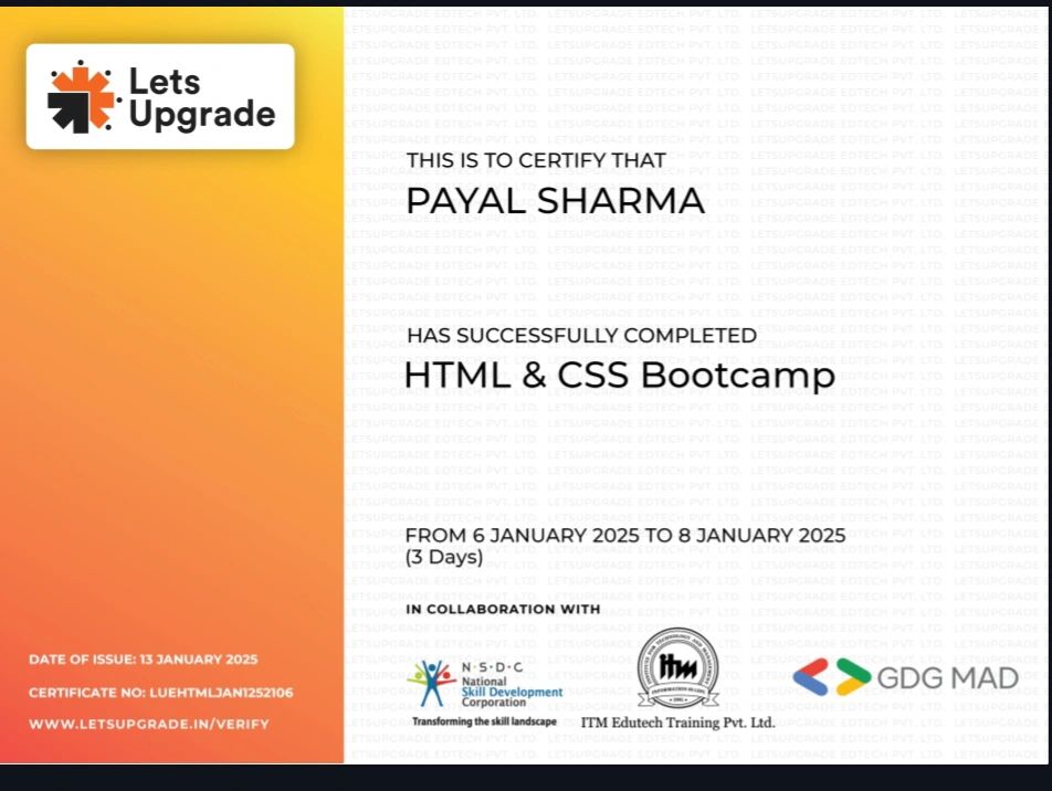Payal Sharma on LinkedIn: #letsupgrade #webdevelopment #html #css # ... Payal Sharma on LinkedIn: #letsupgrade #webdevelopment #html #css # ...