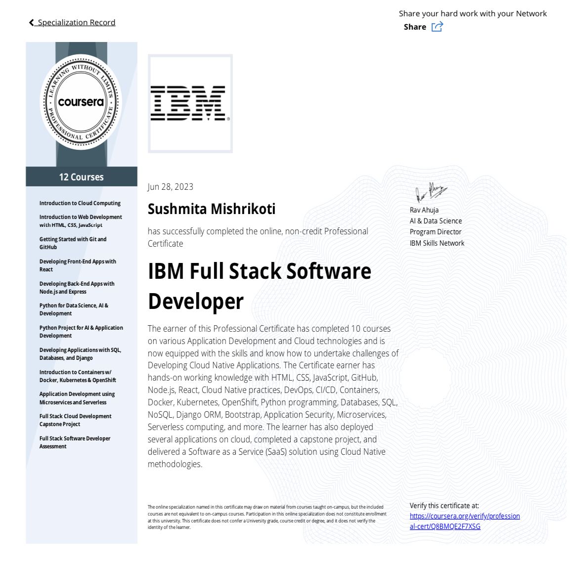 Sushmita Mishrikoti on LinkedIn: I’m happy to share that I’ve obtained ... Sushmita Mishrikoti on LinkedIn: I’m happy to share that I’ve obtained ...