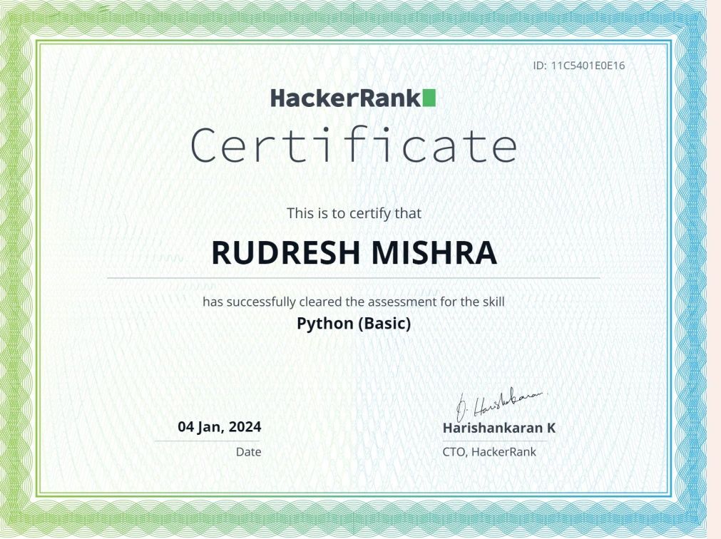 Passed Python Skill Test on Hackerrank | Rudresh Mishra posted on the ... Passed Python Skill Test on Hackerrank | Rudresh Mishra posted on the ...