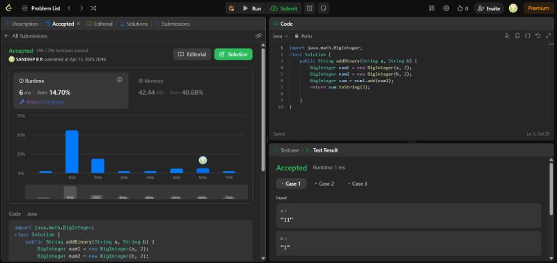 #50daysofcode #leetcode #java #dsa #binaryoperations #biginteger ... #50daysofcode #leetcode #java #dsa #binaryoperations #biginteger ...