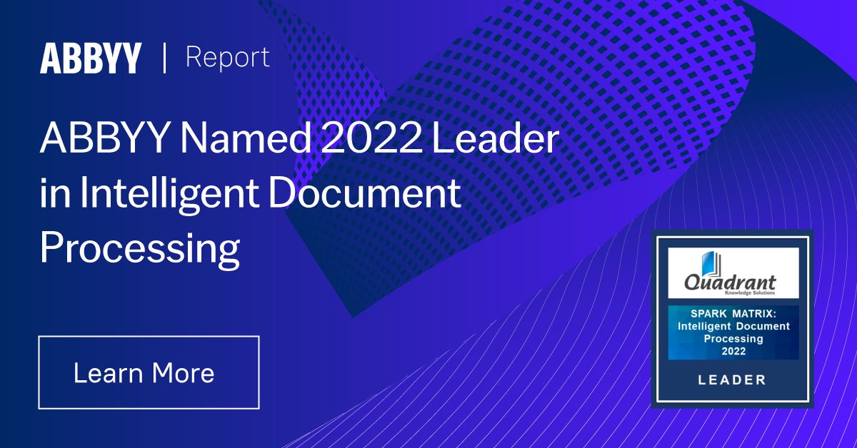 ABBYY on LinkedIn: ABBYY is named a 2022 technology leader by The ... ABBYY on LinkedIn: ABBYY is named a 2022 technology leader by The ...
