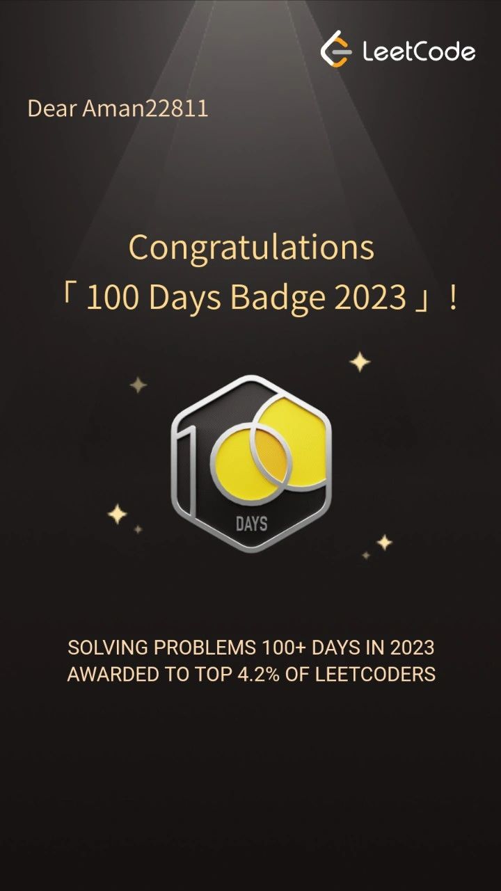 Aman Kumar on LinkedIn: #leetcode #codingjourney #100daysofcode # ... Aman Kumar on LinkedIn: #leetcode #codingjourney #100daysofcode # ...
