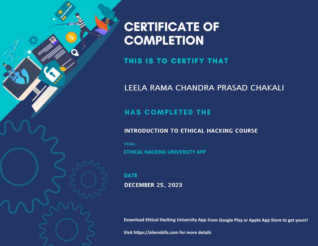 Leela Rama Chandra Prasad Chakali on LinkedIn: #day74 #ethicalhacking # ... Leela Rama Chandra Prasad Chakali on LinkedIn: #day74 #ethicalhacking # ...