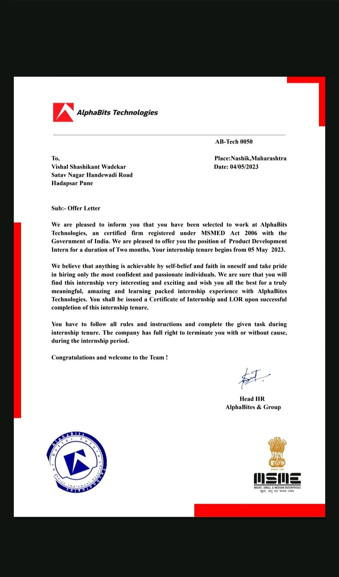 VISHAL WADEKAR on LinkedIn: Hi everyone, i have recently join post of ... VISHAL WADEKAR on LinkedIn: Hi everyone, i have recently join post of ...