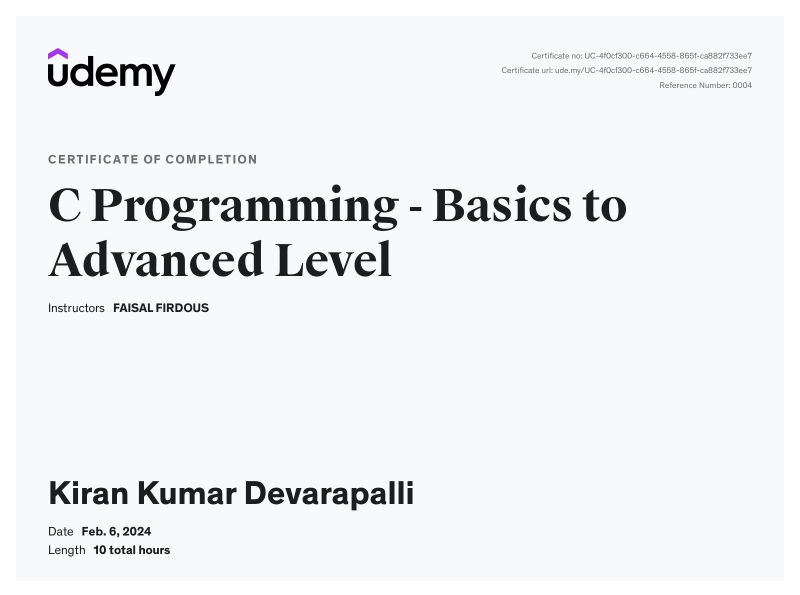 KIRAN KUMAR DEVARAPALLI on LinkedIn: #cprogramming #programming # ... KIRAN KUMAR DEVARAPALLI on LinkedIn: #cprogramming #programming # ...