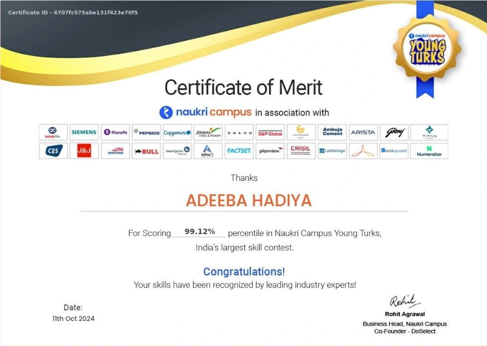 Adeeba Hadiya on LinkedIn: #naukricampus Adeeba Hadiya on LinkedIn: #naukricampus