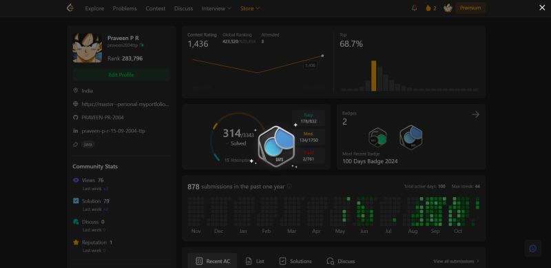 Praveen P R on LinkedIn: #leetcode #100daystreak #codingjourney # ... Praveen P R on LinkedIn: #leetcode #100daystreak #codingjourney # ...