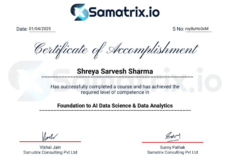 #aifoundation #datascience #dataanalytics… | Shreya Sharma #aifoundation #datascience #dataanalytics… | Shreya Sharma