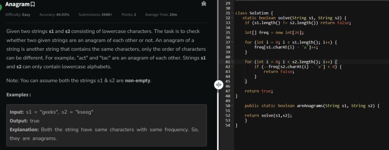 #gfg160daysofcode #geeksforgeeks #java #anagram #strings #dsa… | Naveen ... #gfg160daysofcode #geeksforgeeks #java #anagram #strings #dsa… | Naveen ...