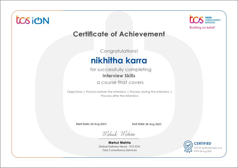 Karra Nikhitha Reddy posted on LinkedIn Karra Nikhitha Reddy posted on LinkedIn