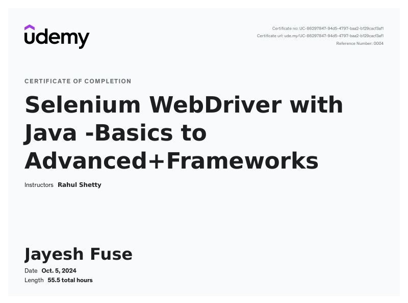 JAYESH FUSE on LinkedIn: #selenium #java #webdriver #automationtesting ... JAYESH FUSE on LinkedIn: #selenium #java #webdriver #automationtesting ...