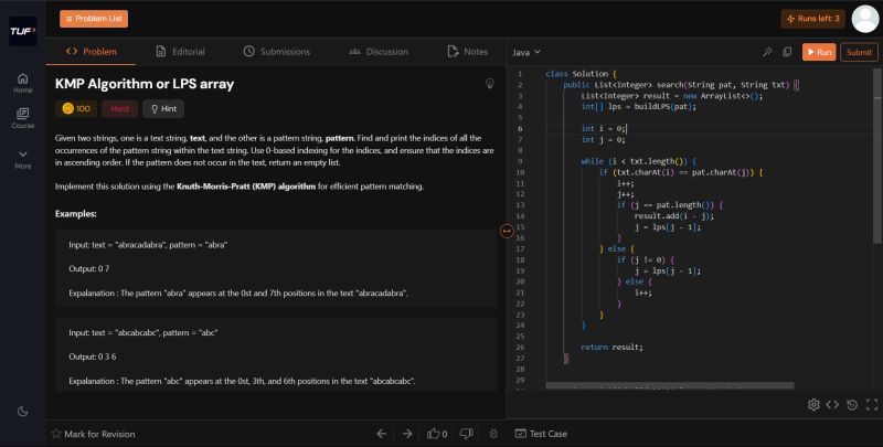 #leetcode #day11 #100daysofcode #java #kmp #patternmatching # ... #leetcode #day11 #100daysofcode #java #kmp #patternmatching # ...