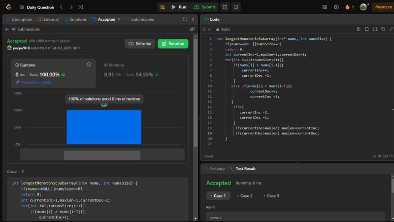 #100daysofcode #coding #algorithm #monotonicsubarray #programming ... #100daysofcode #coding #algorithm #monotonicsubarray #programming ...