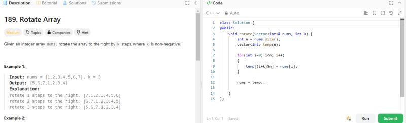 #cplusplus #leetcode #dsa #rotatearray #techjourney #30dayschallenge ... #cplusplus #leetcode #dsa #rotatearray #techjourney #30dayschallenge ...