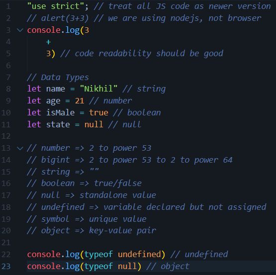 NIKHIL NEGI on LinkedIn: #javascript #datatypes #learninginprogress NIKHIL NEGI on LinkedIn: #javascript #datatypes #learninginprogress