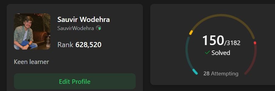 I am Thrilled to share that I have completed 150 questions on Leetcode ... I am Thrilled to share that I have completed 150 questions on Leetcode ...